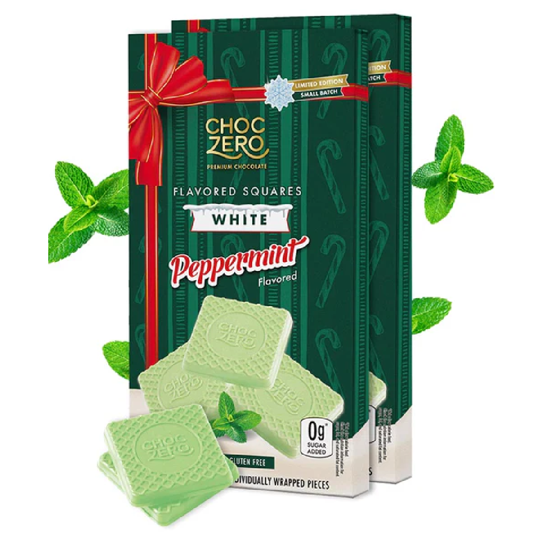 Squares White Chocolate Peppermint Squares - Keto Candy Girl